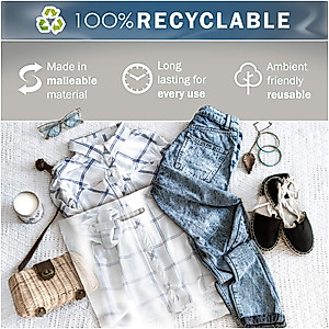 50 Pack Extra Large Glossy Clear Merchandise Bags 26" x 26" x 3 mil Thick - Die Cut Handles - Ideal for Shopping, Large Packages, Toys - Color Clear - Recyclable