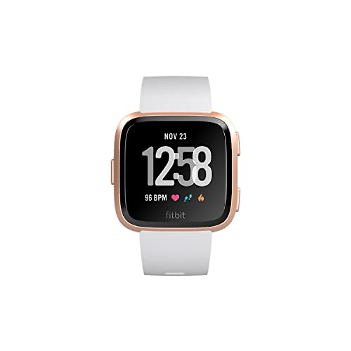 Fitbit Versa Smart Watch, Red Aluminium, One Size (S & L Bands Included) (Rose Gold) (Renewed)