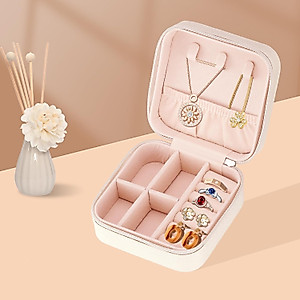 Sincerez Jewelry Box, Small Jewelry Case for Fans, Music Lover Gifts-Portable Jewelry Case for Ring, Necklace, Bracelet, Earring Organizer Storage Holder Boxes