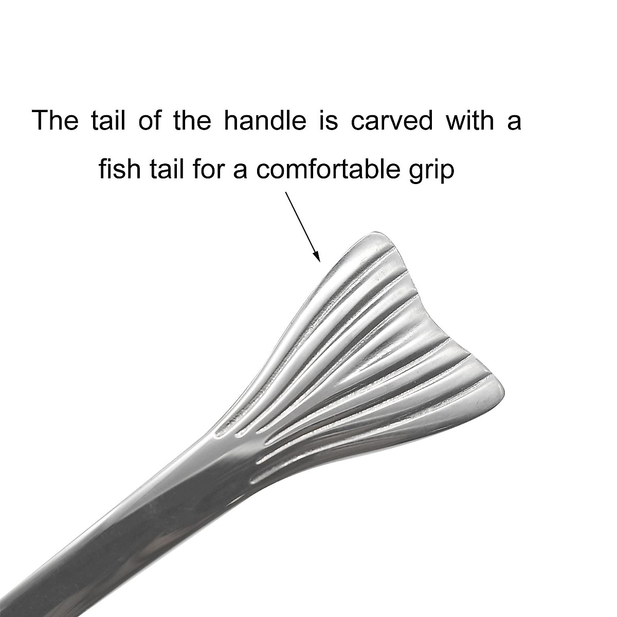 Pinenjoy 2Pcs 6.3inch Fish Spoon 18/10(304) Stainless Steel Flatware for Soup Porridge Dessert Cereal Rice(Silver)