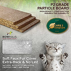 BOWHAUS Tall Cat Tree for Indoor Large Cats or Kittens, Multi-Level Cat Activity Tree with Scratching Posts, Hammock, Cat Cave Condo, Modern Cute Small Cat Climbing Tower with Widened Perch