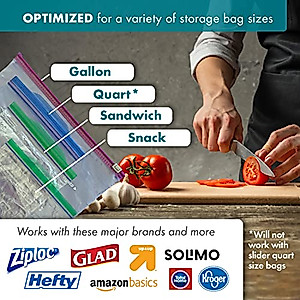 Ziplock Bag Organizer for Drawer, 6-in-1 Expandable Plastic Bag Organizer, Ziploc Bag Organizer, Baggie Organizer, Sandwich Bag Organizer, Foil & Plastic Wrap Organizer, Bamboo Food Storage Bag
