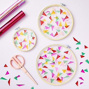 6 Rolls Transparent Colored Cellophane Wrap for Gift Wrapping, 6 Colors (17 Inches x 10 Feet)