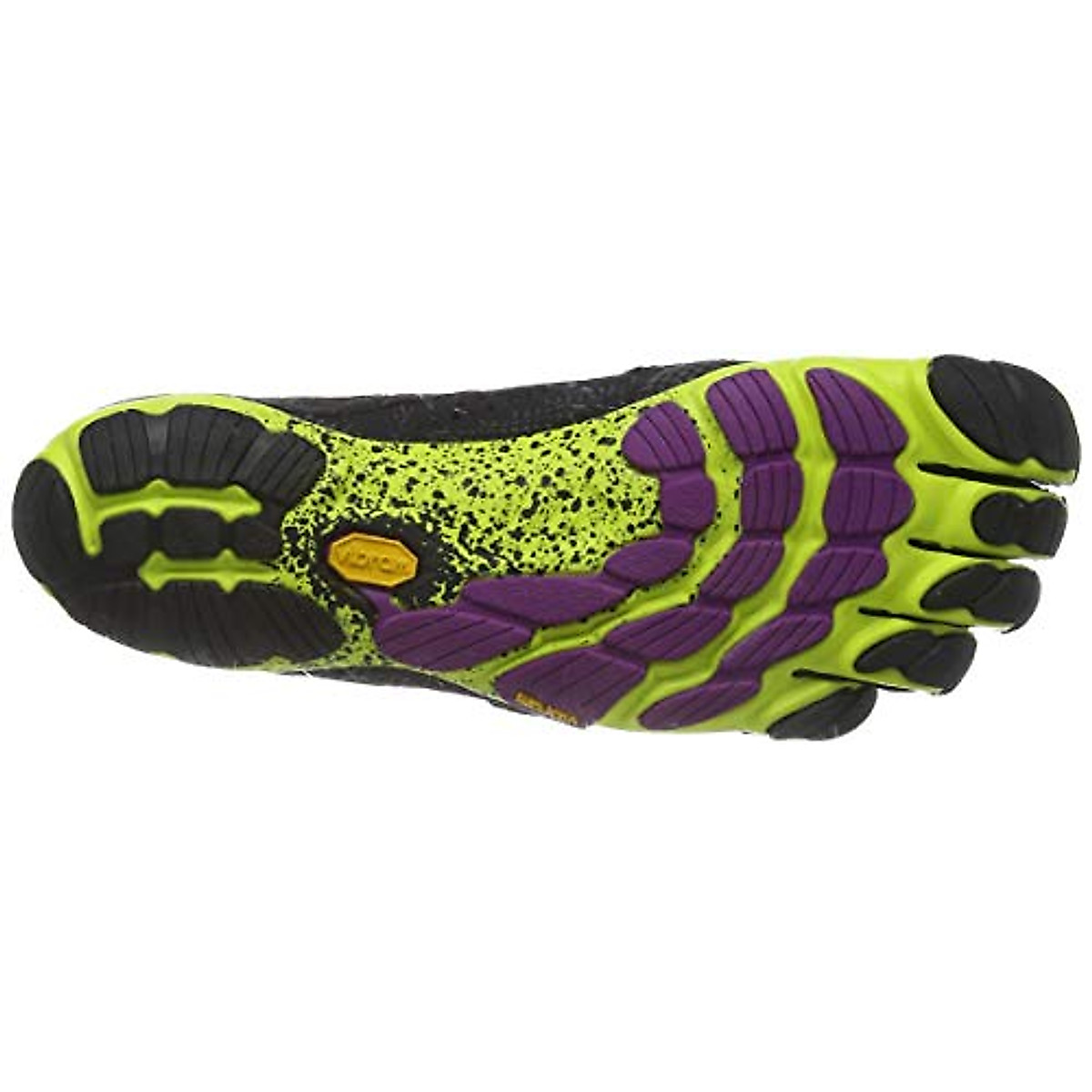 Vibram Women's FiveFingers, V-Run Running Shoe, Black/Yellow/Purple, 8.5-9 M US