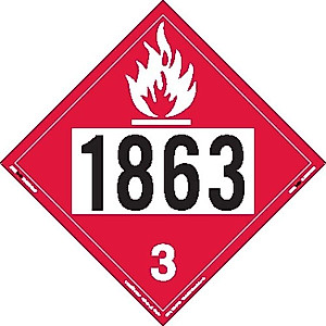 Labelmaster ZRV21863 UN 1863 Flammable Liquid Hazmat Placard, Rigid Vinyl (Pack of 25)
