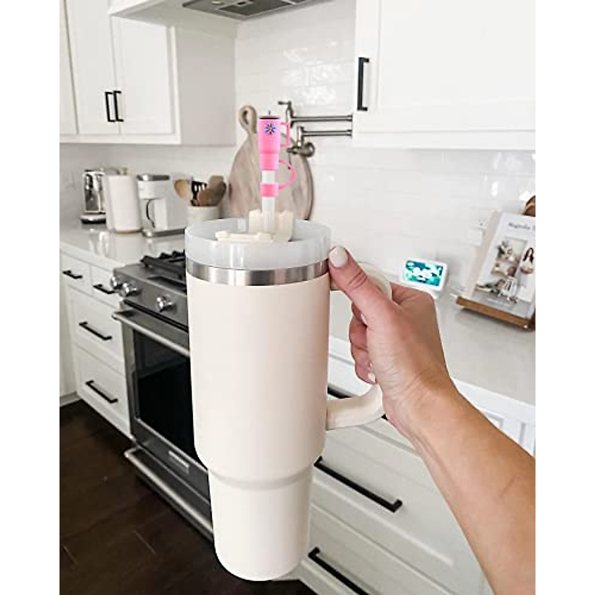 10mm Straw Cover, 2pcs Straw Covers Cap for Stanley Cup 40 oz Food Grade Silicone Cute Large Straw Topper Straw Tips Cover Protector Plugs for Stanley Tumblers Cup for Stanley Cup Accessories 