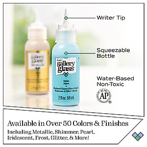 Gallery Glass Stained Glass Paint, Crystal Clear 8 fl oz Stained Glass Paint Perfect For DIY Arts And Crafts Paint Projects, 19699