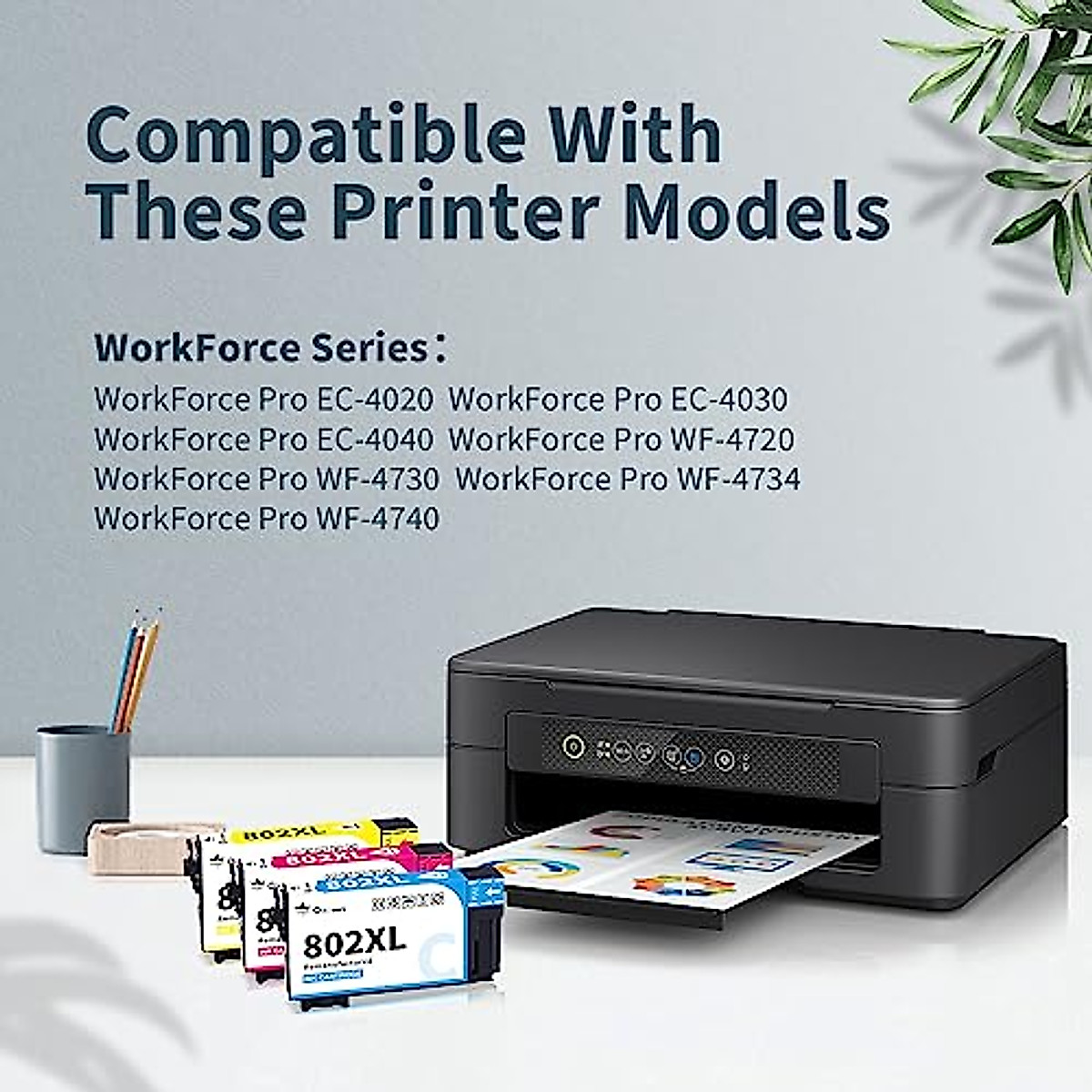 OINKWERE Remanufactured 802XL Ink Cartridge Replacement for Epson 802 Ink Cartridges T802XL T802 to use with Workforce Pro WF-4740 WF-4730 WF-4720 WF-4734 EC-4020 EC-4030 Printer (3 Pack, C/M/Y)