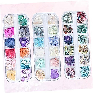 FOMIYES 9 Boxes Nail Glitter Flakes Nail Art Sticker Nail Encapsulation Accessories Manicure Stickers Manicure Accessories Nail Drill bits Nail Stamper Nail Gel Flake 3D Carapace Charm