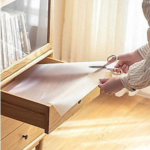 Soqool 8 PCS Refrigerator Mats Fridge Shelf Mats Kitchen Shelf Liners Drawer and Cabinet Liners Washable Table Placemats, Easy to Clean (2Green+ 2Blue+ 2Pink+ 2White)