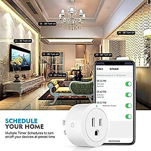 Amysen Smart Plug, Wi-Fi Outlet Socket Works with Alexa and Google Home, Remote Control with Timer Function, No Hub Required, ETL FCC Listed (4 Pack)