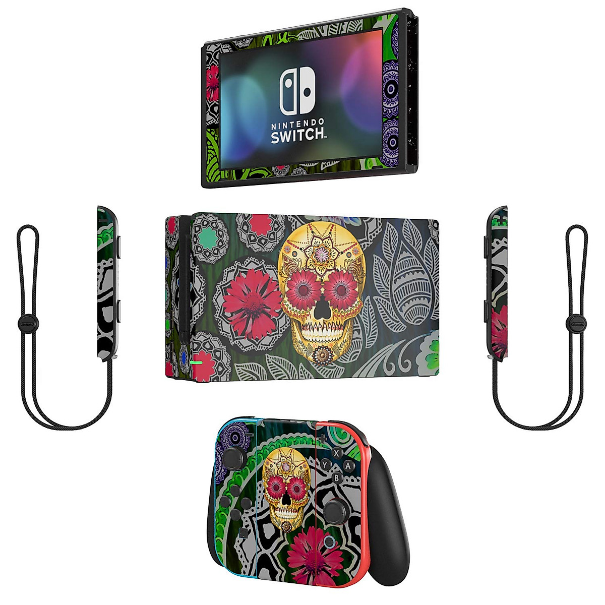 Sugar Skull Paisley - Decal Sticker Wrap - Compatible with Nintendo Switch