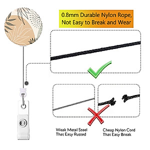 Badge Reel Retractable Cute ID Card Badge Holder with Sturdy Alligator Clip Name Nurse Decorative Badge Reel Clip on Card Holders (3 Pack Abstract Flowers)