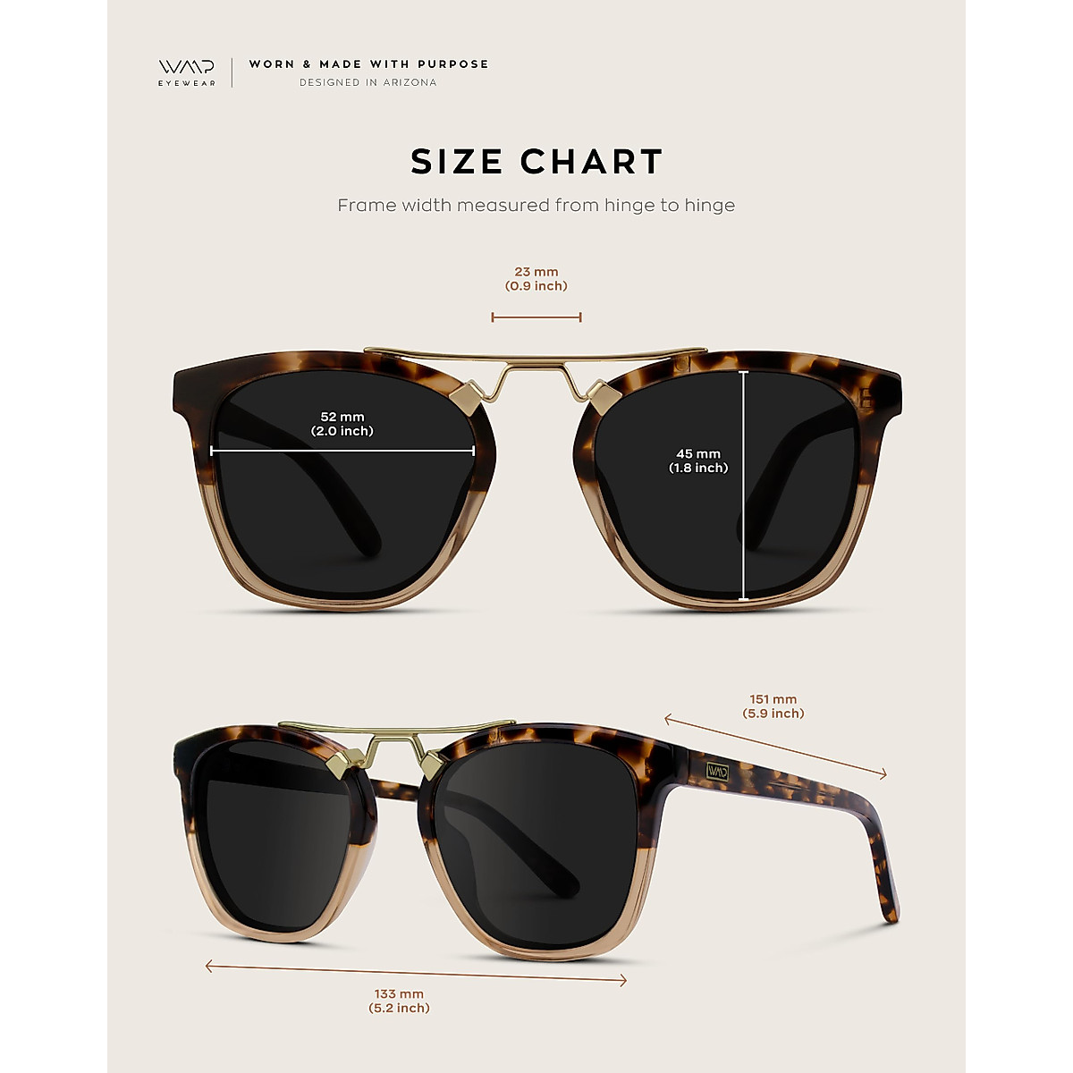 WearMe Pro Polarized Vintage Large Square Womens Sunglasses with Metal Double-Bar Bridge (Crystal Brown Tortoise/Black Lens)