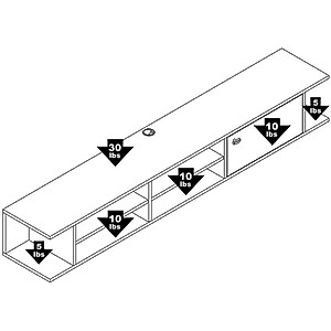 Prepac Wall Mounted Media Console with Door, Drifted Gray and White