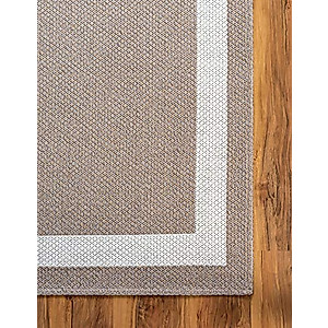 Rugs.com Georgia Collection Rug – 4' x 6' Taupe Flatweave Rug Perfect for Living Rooms, Large Dining Rooms, Open Floorplans