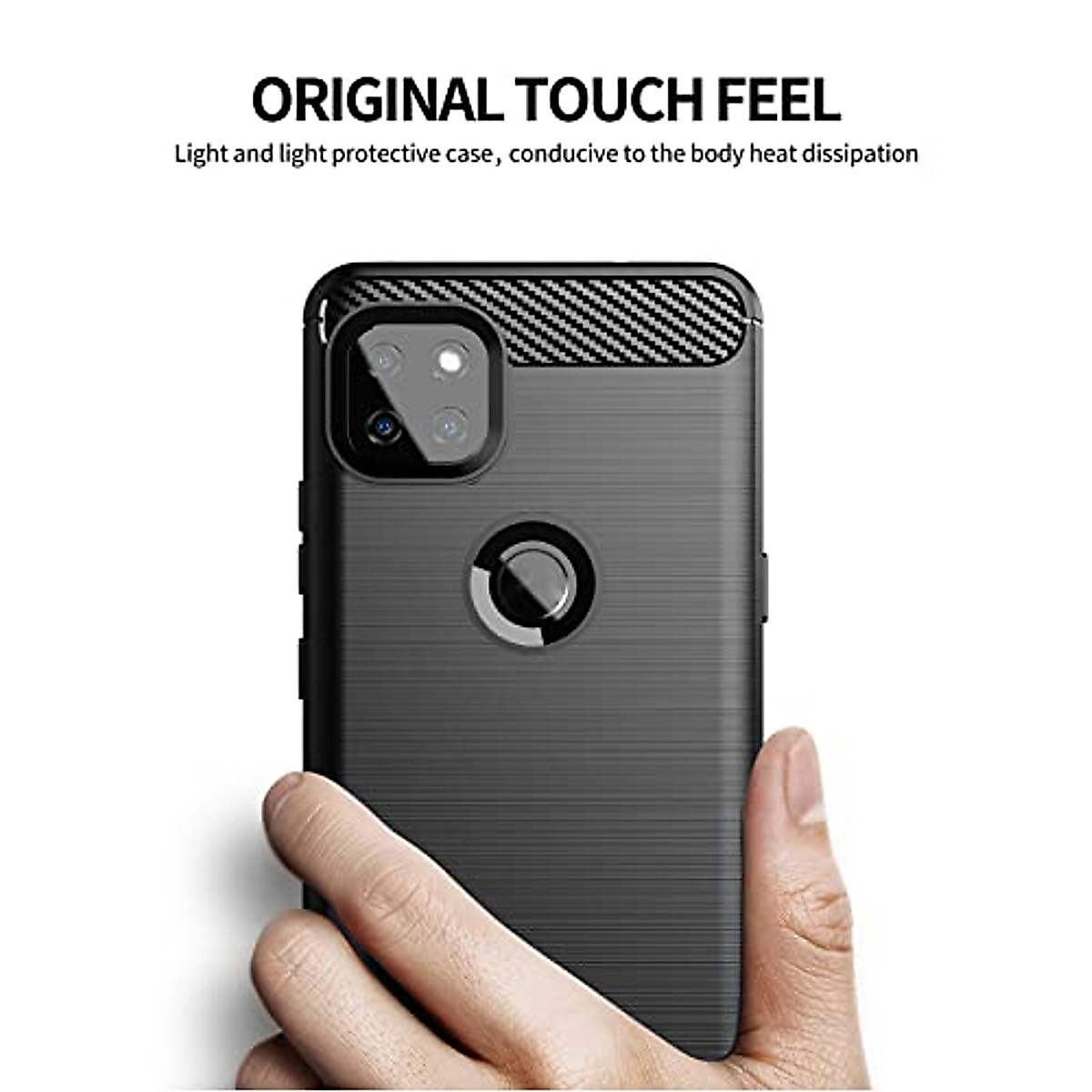 M MAIKEZI for Moto One 5G Ace case,Motorola one 5G Ace Case with HD Screen Protector, Soft TPU Slim Fashion Non-Slip Protective Phone Case Cover for Motorola Moto One 5G UW Ace (Black Brushed TPU)