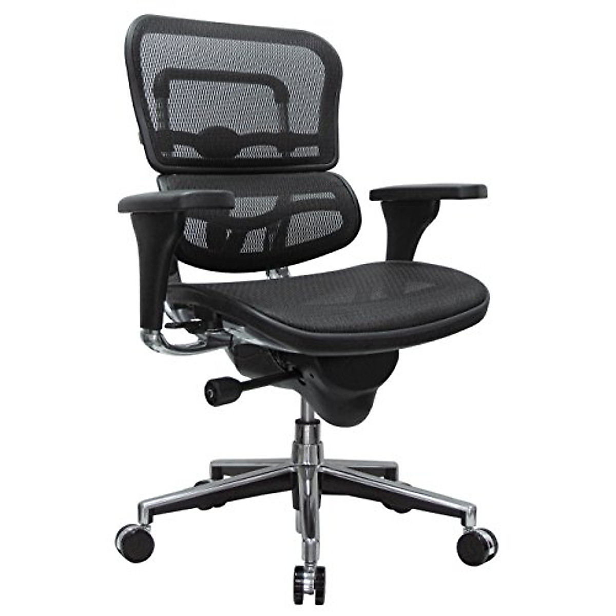 Eurotech Seating Ergohuman Mid Back Mesh Swivel Chair, Black