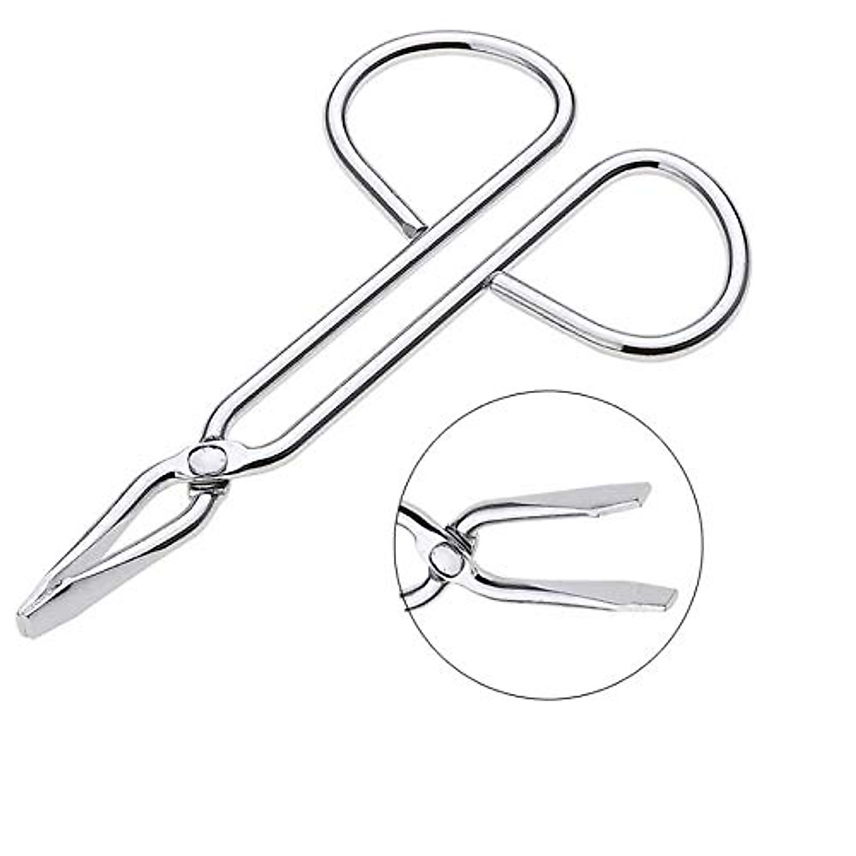 LASSUM 2 PCS Eyebrow Tweezers,Stainless Steel Scissors Shaped Eyebrow Straight Tip Tweezers Clip