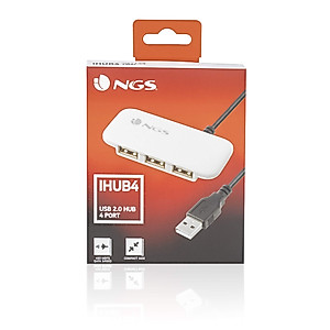 NGS USB IHUB4-4-Port USB 2.0 Hub, White