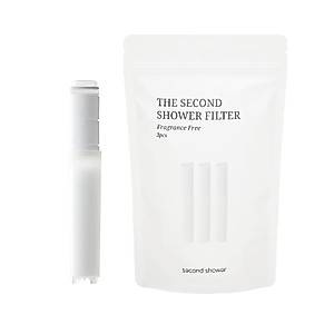 Second Shower Replacement Filter, Clinically Proven Shower Filter for Glowing Skin, Reduces Frizzy Hair, Dandruff, Removes 99% Chlorine and Hard Water (3 Pack)