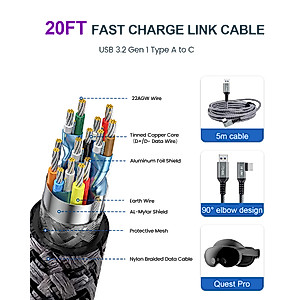 DEVASO Carrying Case for Oculus Meta Quest 2/Quest Pro, 6 in 1 Large Capacity Travel Case Storage with 20FT Link Cable, VR Headset Cleaning Kit, Lens Protector, Suitable for Travel and Home Storage