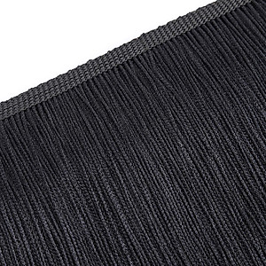 10 Yards Sewing Fringe Trim - Fringe Tassel 15cm Width for Skirt Wedding Dress Lamp Shade Decoration(Balck)