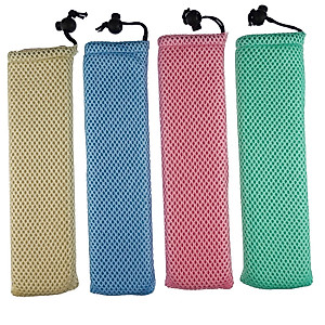 Zelerdo 4 Pack Portable Travel Tableware Storage Box Case for Cutlery Kit (Blue Green Beige Pink)