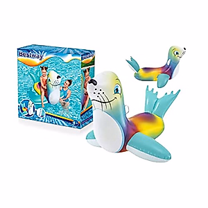 Bestway Seal Pool Float, Kids Inflatable Ride-On with Handles, Swimming Pool and Beach Toy