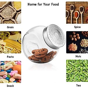 57oz Accguan Glass Candy Jar Cookie Jar With Metal Airtight Lid for Snacks, Dry Food, Jelly and Daily Food Storage, Set of 4