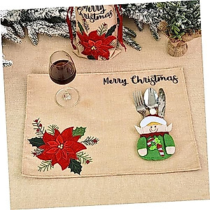 Abaodam 18 Pcs Cute Elf Girl and Fork Set Christmas Utensil Holder Santa Ornament Cutter Fork Cover Christmas Forks Bag Christmas Ornament Christmas Tableware Bag Candy Bag Variety