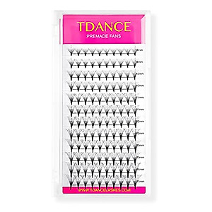 TDANCE-Premade-Fans-Eyelash-Extensions, 10D Superior Lash Extensions Premade Fans Russian Volume Fans Pre Made Lash Fans Middle Stem 8-15mm Mixed Length(Middle Stem,10D-0.07-D,8-15mm)