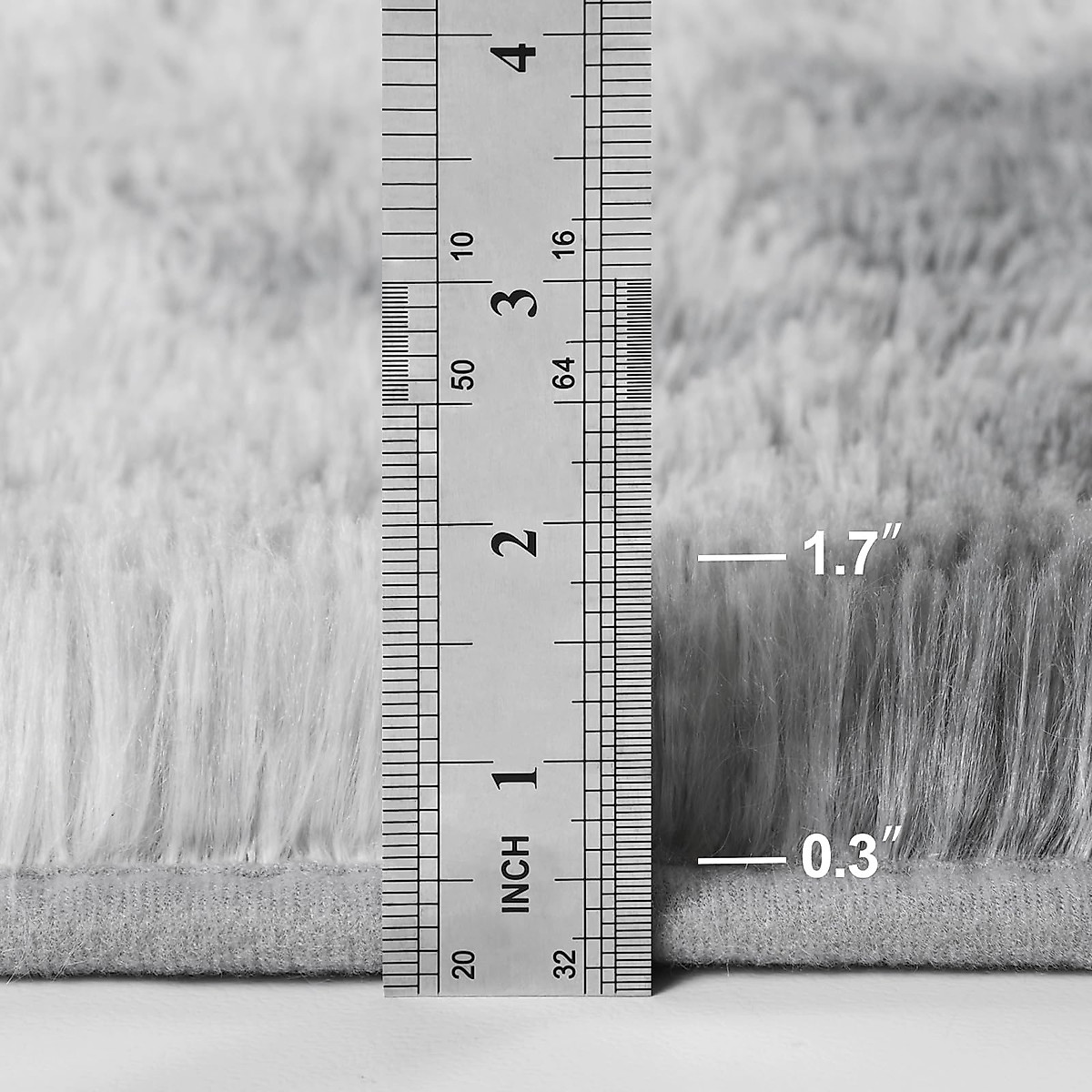 Deerhoo Large Shag Area Rugs 6 x 9, Tie-Dyed Plush Fuzzy Rugs for Living Room, Ultra Soft Fluffy Furry Rugs for Bedroom, Indoor Carpet Nursery Rugs for Kids Room Home Decor, Light Grey