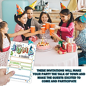 Jump Trampoline Party Birthday Invitations, Bounce House Party Invitations for Boys Girls Kids, Jumping Party Invitations, Jump Party Invites (20 Sets 4" x 6" Cards with Envelopes) - JY552