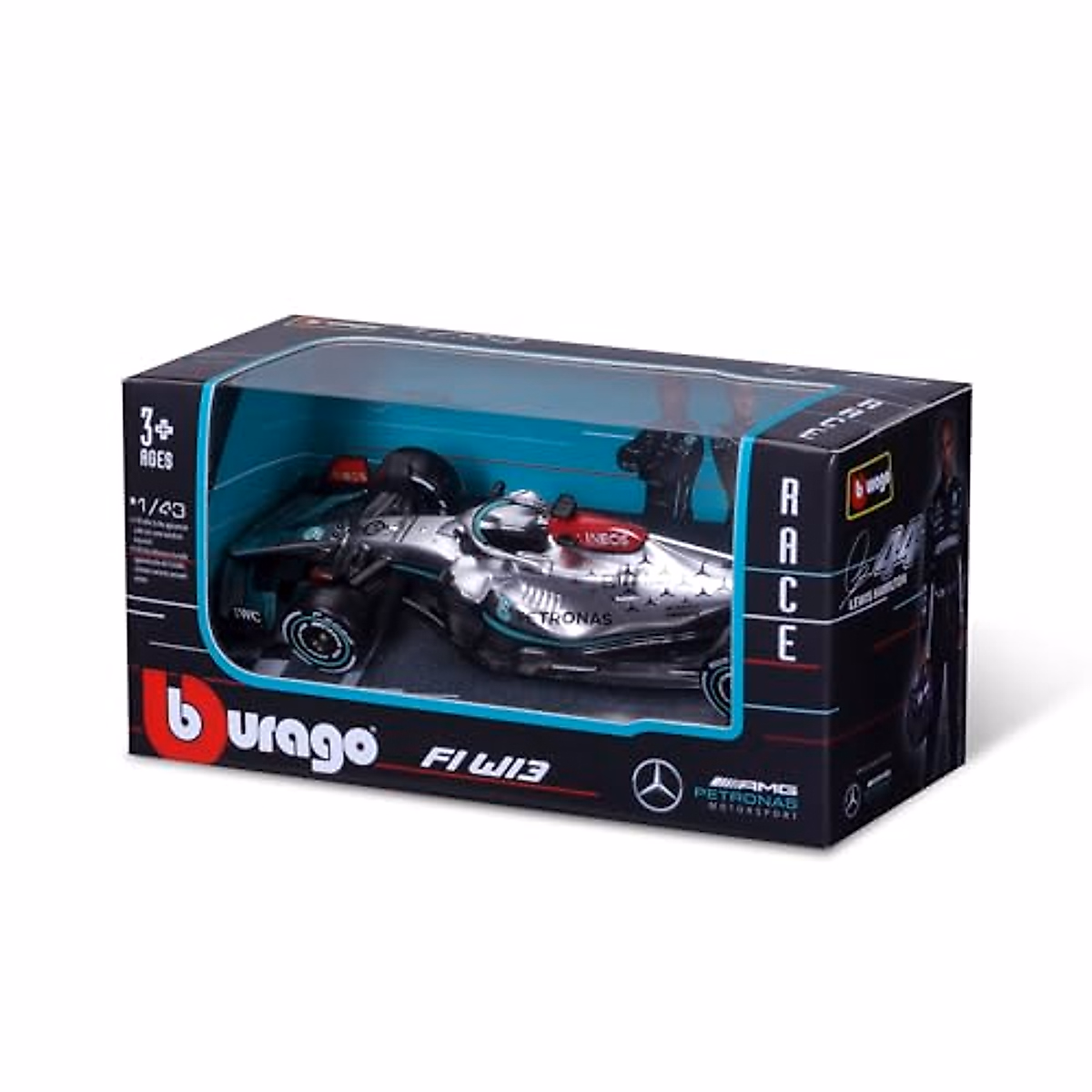 Bburago B18-38065H Formula 1 MB W13 E Performance F1 (2022) Hamilton 1:43 Scale Die-Cast Collectible Race Car Mercedes, Assorted Colours