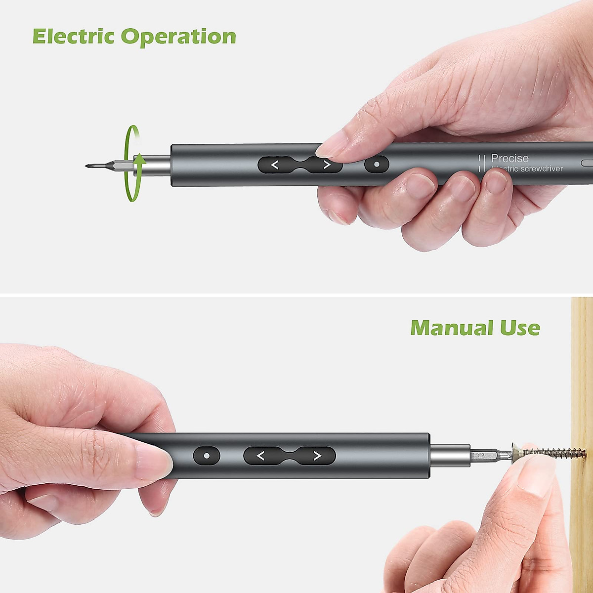 KeeKit Precision Electric Screwdriver, Portable Power Screwdriver, Rechargeable Repair Tool with USB Charging, 3 LED Light for Phones, Camera, Laptop