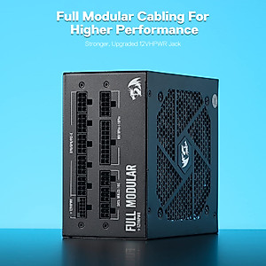 Redragon RGPS-850W 80+ Gold 850 Watt ATX 3.0 & PCIe 5.0 Fully Modular Power Supply w/ 80 Plus Gold Certified, Compact 160mm Size, Smart ECO Low Noise RGB Fan, 100% Japanese Capacitors, Full Mod Cables