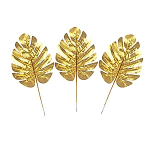 Garneck 36 pcs Home Decoration Faux Plants Artificial Plants Wedding Decoration Faux Palm Tree Indoor Jungle Leaves Silk Turtle Leaf Monstera Leaves Fake Palm Leaves Household Silk Leaves