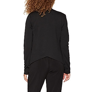 BCBGeneration Women's Relaxed Asymmetrical Open Front Tuxedo Blazer, Black, Small