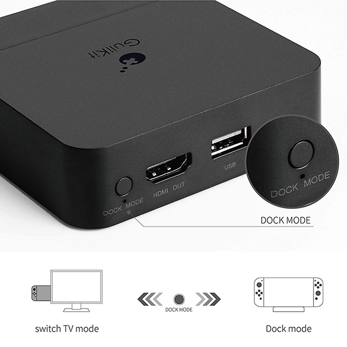 Gulikit NS05 Switch Dock,Portable TV Docking Station for Nintendo Switch with USB-C PD Charging Stand, Magnet Transform Design, Supported Phone or Tablet, Charging Dock with Air Outlet