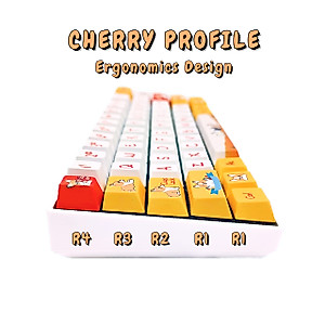 POPKEEY Corgi Dog Japanese Keycaps for Cherry MX Switches Cute Pets Mechanical Gaming Keyboard, PBT Key Caps Set（Japanese Version）