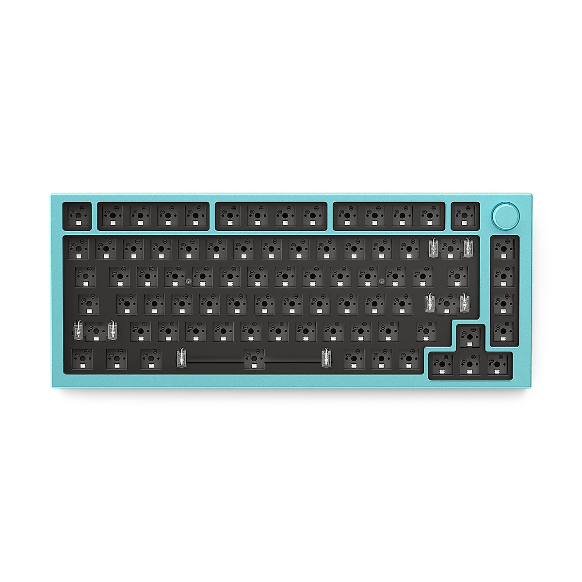 Glorious Top Frame for GMMK PRO - 75% Keyboard with Knob Gaming - Aluminum Mounting Frame for Custom Mechanical Keyboard for PC Gaming and Programming (Aqua Blue)
