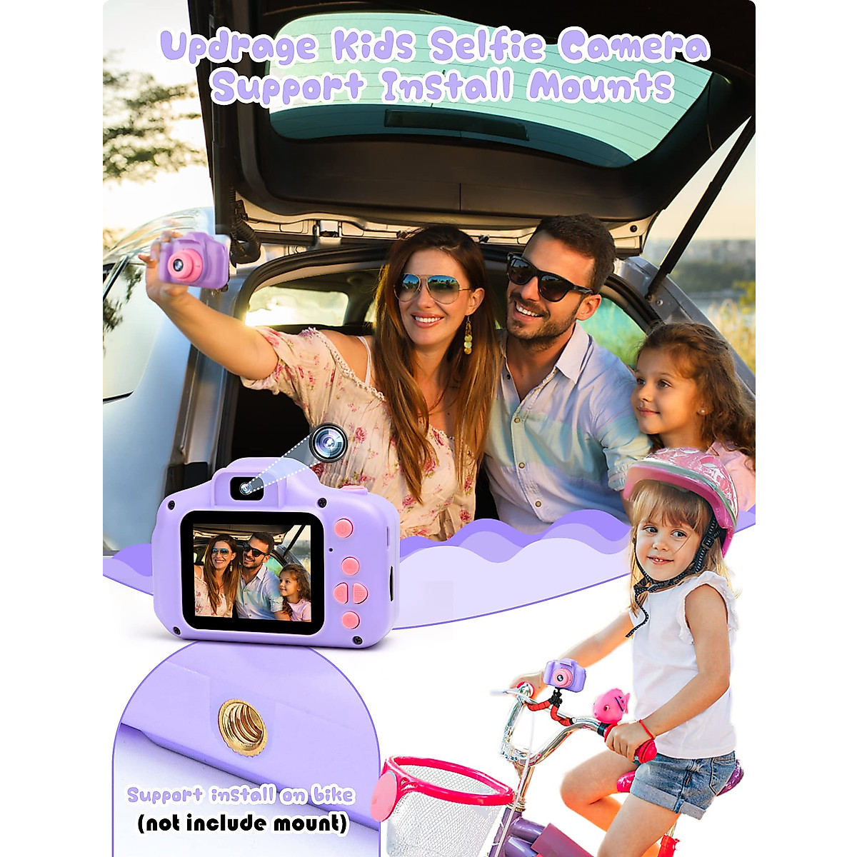 Miiulodi Camera for Kids Digital Selfie Camera Christmas Birthday Gifts for 3-12 Year Old Girls,Portable 1080P Children Video Toddler Camera Recorder Toys for 3 4 5 6 7 8 9 Years Old Girls with 32GB