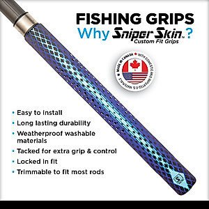 SNIPER SKIN Fishing Rod Grip | Fishing Gear Handle | Fishing Accessories | Renew Your Rod | Custom Fishing Rod | Replacement Grip | Blue Marine Camo