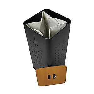 Household Essentials Black Steel Laundry Hamper with Lid, Matte