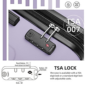 LARVENDER Luggage Sets 5 Piece, Expandable Luggage Set Clearance for Women, Suitcases with Wheels, Hardside Hard Shell Travel Luggage with TSA Lock (Lavender, 5pcs)