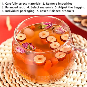 500g/17.6oz Brown Sugar Ginger Jujube Tea, with Brown Sugar Cube, Shredded Ginger, Jujube, Wolfberry, Longan, Red Rose, No Added, 20 Counts, for Women