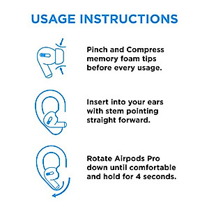 Foam Masters Memory Foam Ear Tips for AirPods Pro 1st & 2nd Gen | Comfortable | Secure | Better Noise Cancellation | Version 3.0 Replacement Buds (Small, Med, Large - 3 Pairs, Gray)
