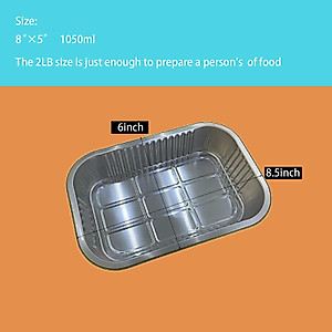 SuiXinCook Aluminum Foil Pans with lids 10pack Heavy Duty 2LB Small foil pan 8.5"×6" Disposable, For Microwave & Oven Safe Cooking,Baking,A takeaway food container,Gold