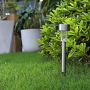 K JINGKELAI Solar Outdoor Lights Pathway, 16 Pack Stainless Steel Solar Lights Outdoor Waterproof LED Light Landscape, Solar Garden Lights for Yard Lawn Walkway Driveway (Cold White)